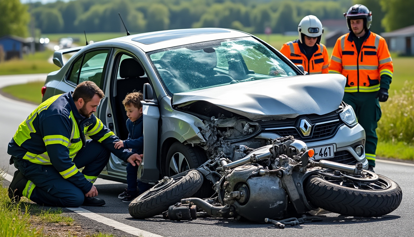 Un accident sérieux près de Lannion : collision entre une moto et une ...